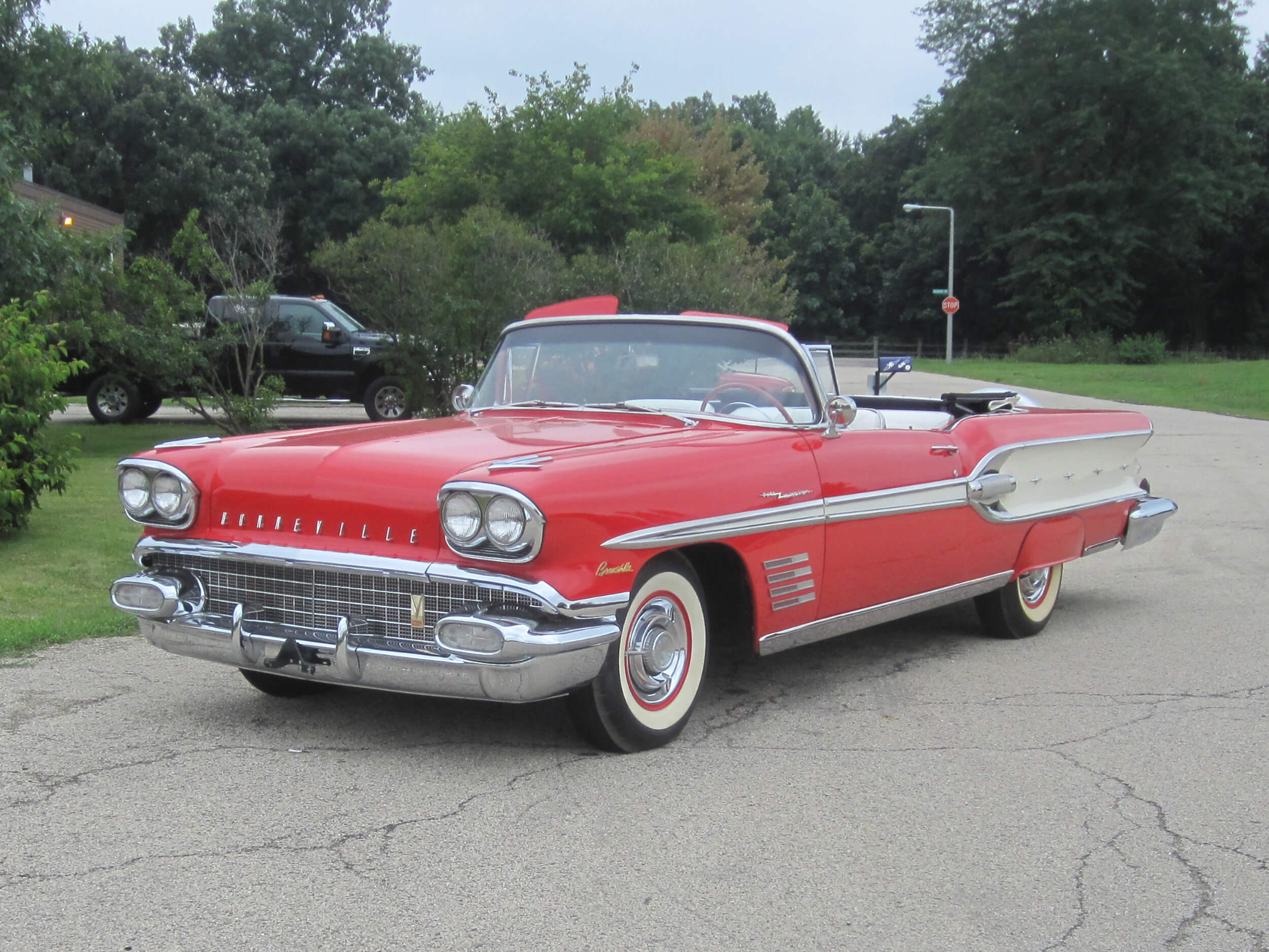 1958 Pontiac Bonneville Ragoon Red and Patina Ivory Convertible 370cu ...