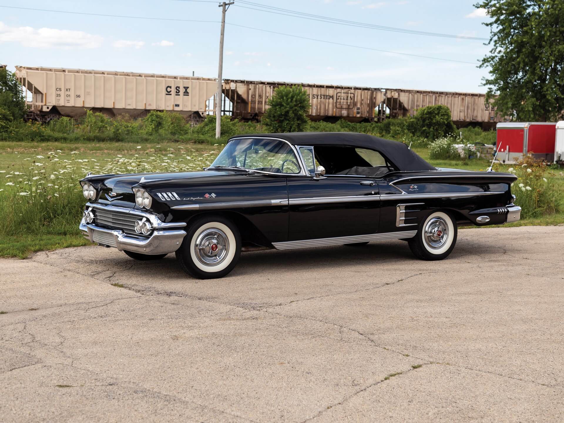 1958 Chevrolet Impala Onyx Black Convertible 283cu/250hp | Frank's ...